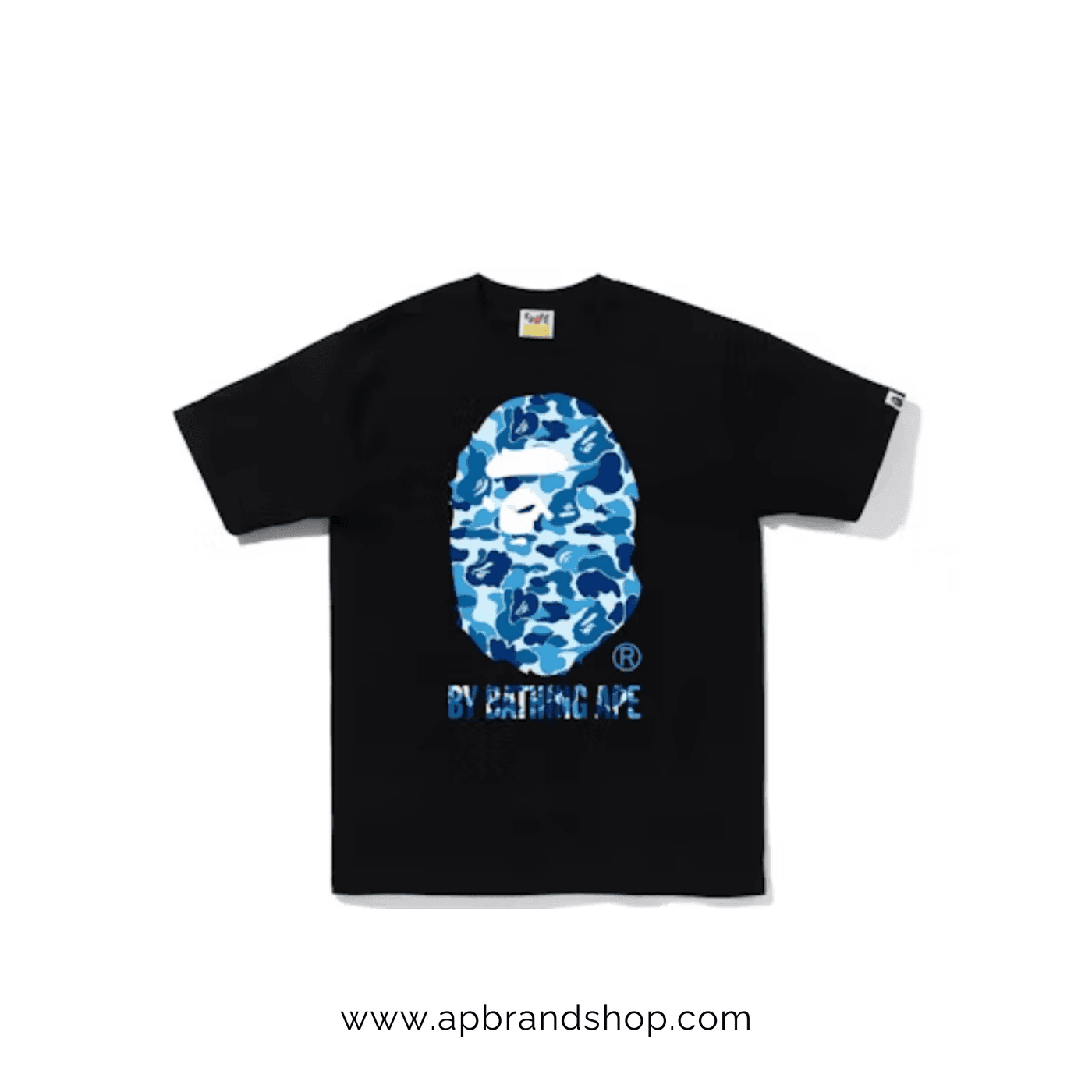 Playera BAPE negra con diseño azul estampado